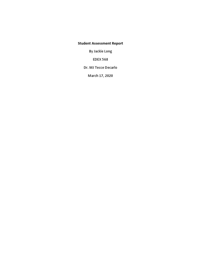 4th Grade Student Reading Assessment Report | PDF | Punctuation ...