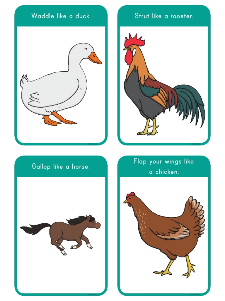 Farm Animal Gross Motor Activity Cards | PDF