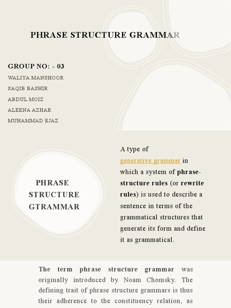 Group 03 Syntax Presentation | PDF | Phrase | Syntax