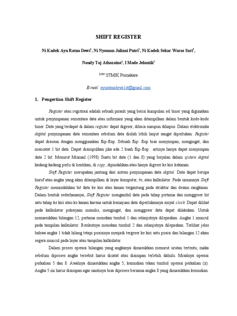 Shift Register Pdf