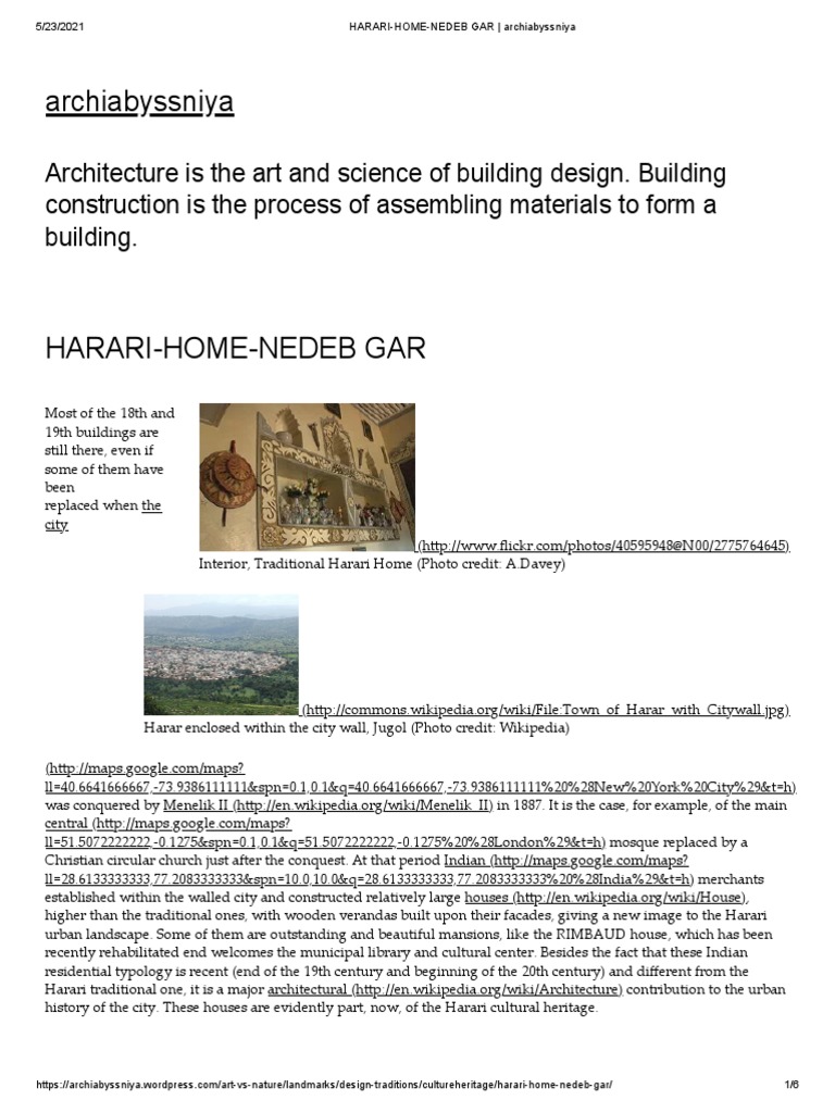 Harari-Home-Nedeb Gar - Archiabyssniya | PDF | Economic Sectors ...