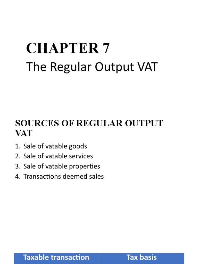 Regular Output Vat | PDF | Value Added Tax | Prices