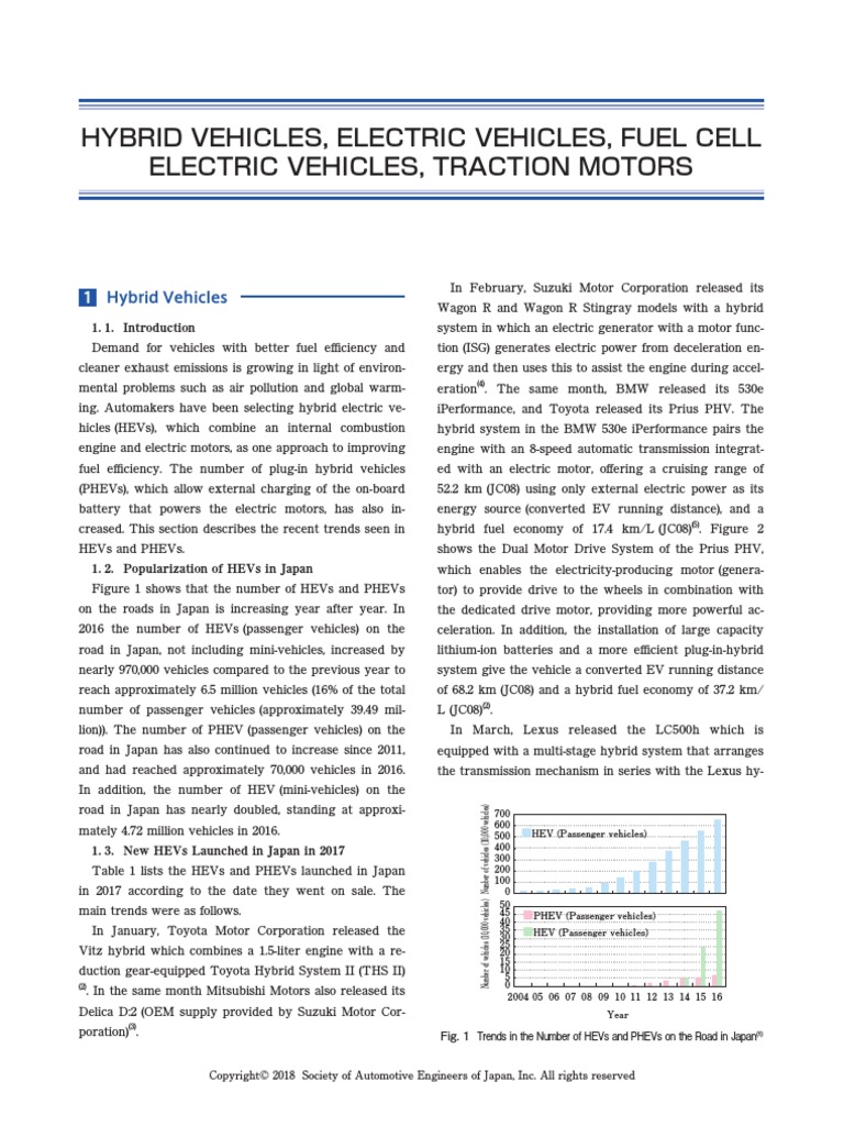 Hybrid Vehicles Electric Vehicles Fuel Cell Electric Vehicles Traction ...