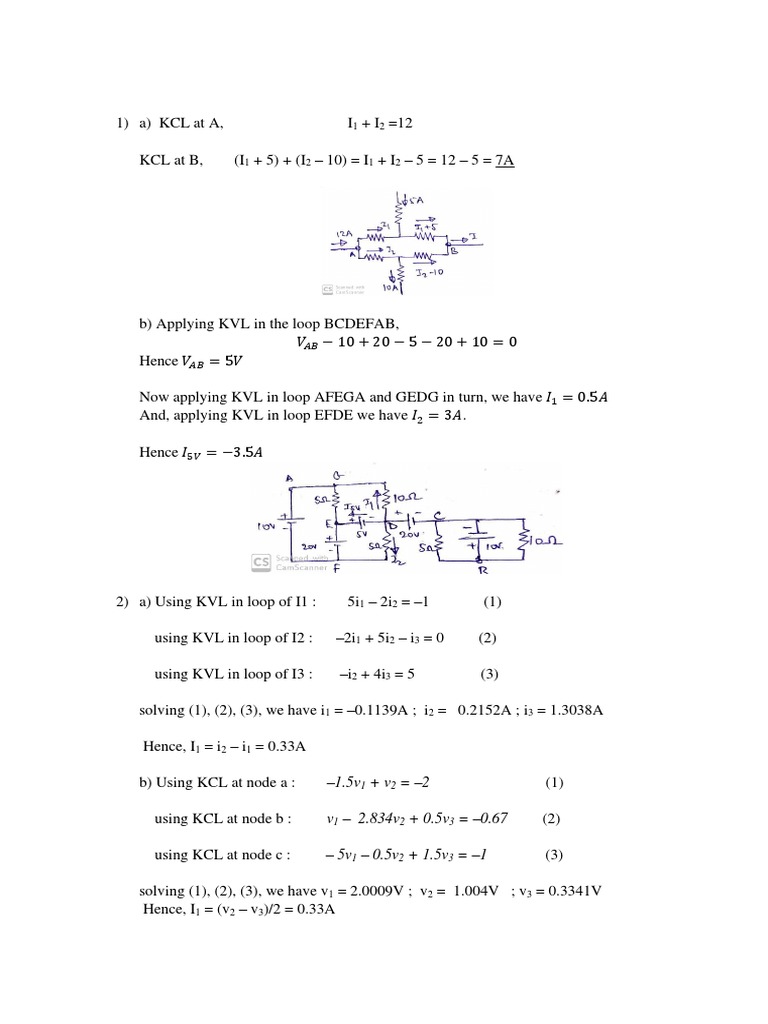 Tutorial1 Solution 01 Final | PDF | Resistor | Electrical Network