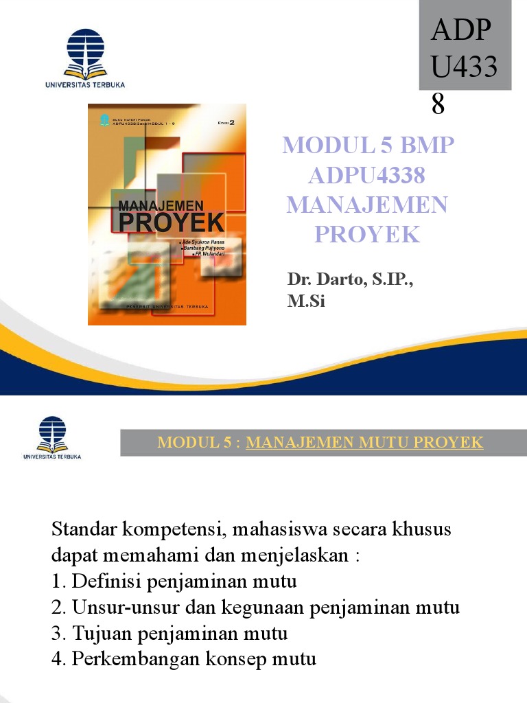 Materi 5 Manajemen Mutu Proyek | PDF