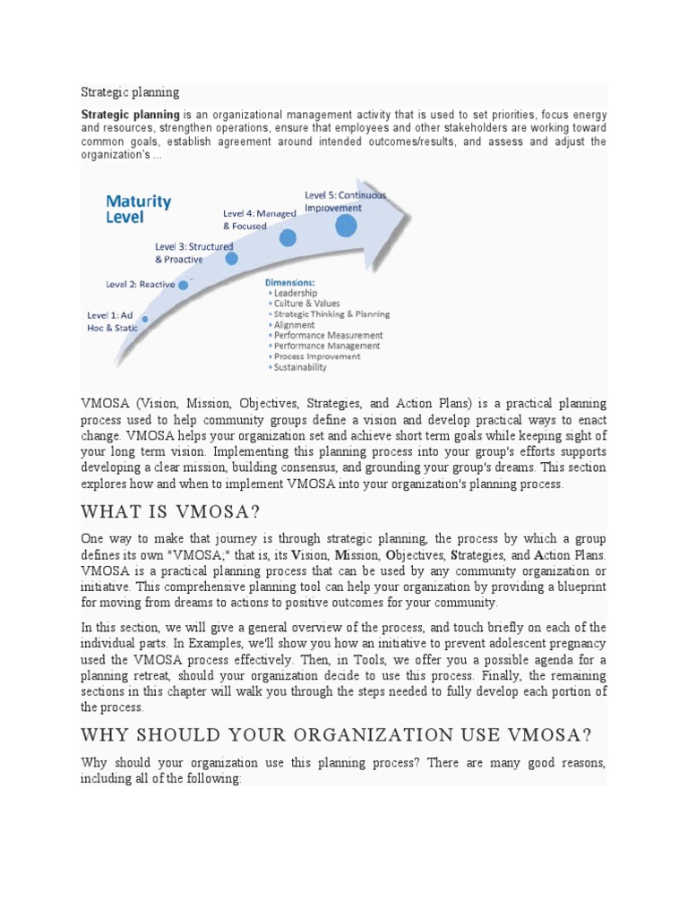 What Is Vmosa?: Strategic Planning Is An Organizational Management ...