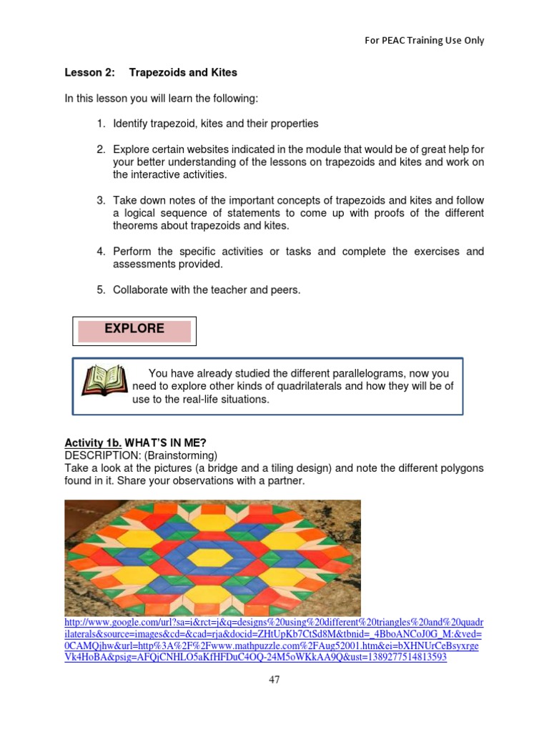 Quadrilateral Trapezoid Real Life