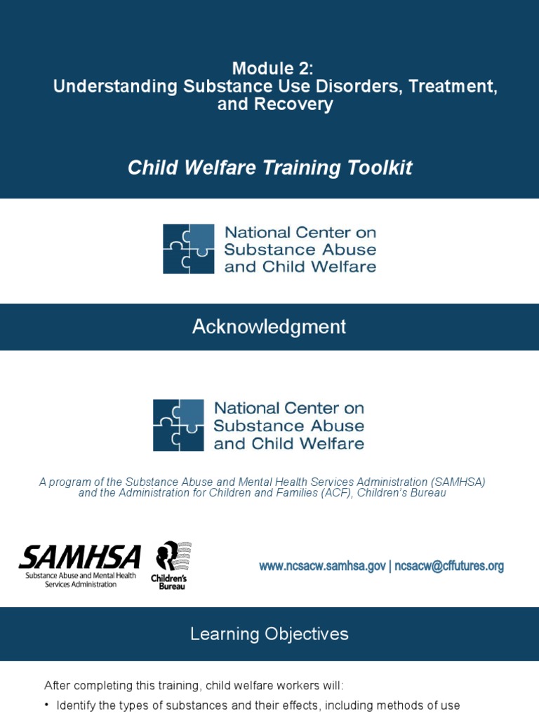 Child Welfare Training Toolkit: Understanding Substance Use Disorders ...