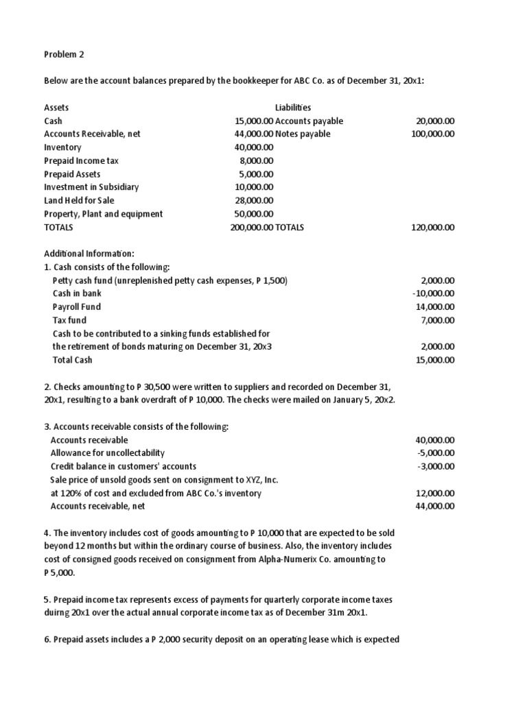 Adjusted Working Capital Calculation for ABC Co. as of December 31 ...