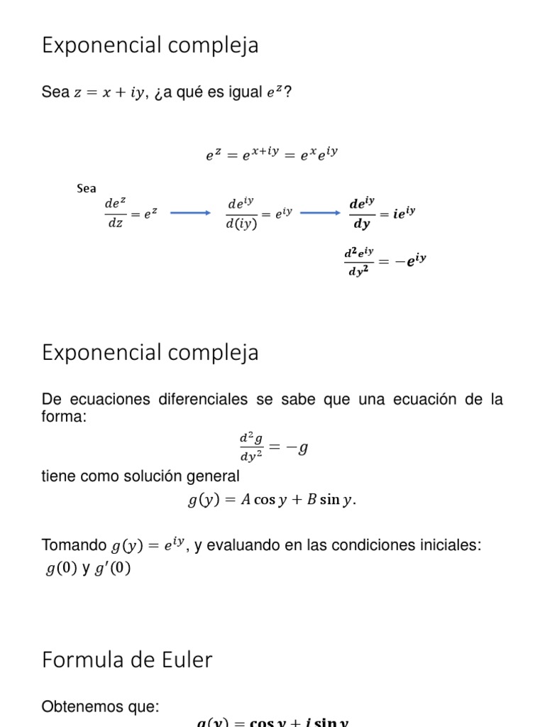 Formula de Euler y representación de números complejos como ...