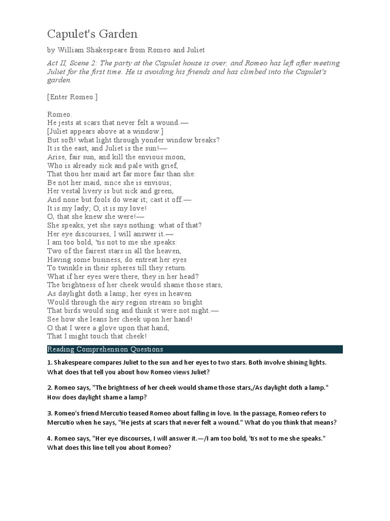 Capulet's Garden | PDF