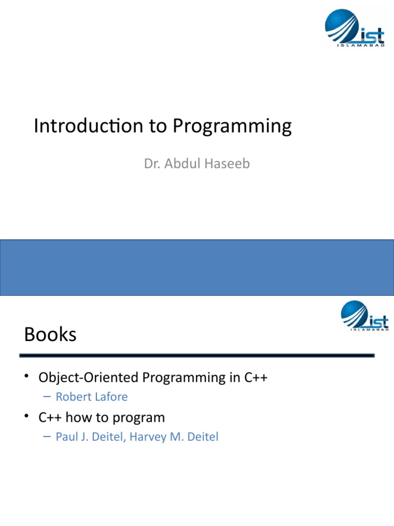 Introduction To Programming Pdf Variable Computer Science Integer Computer Science