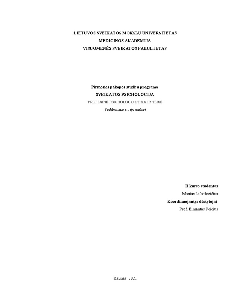 Etikos Uzduotis | PDF