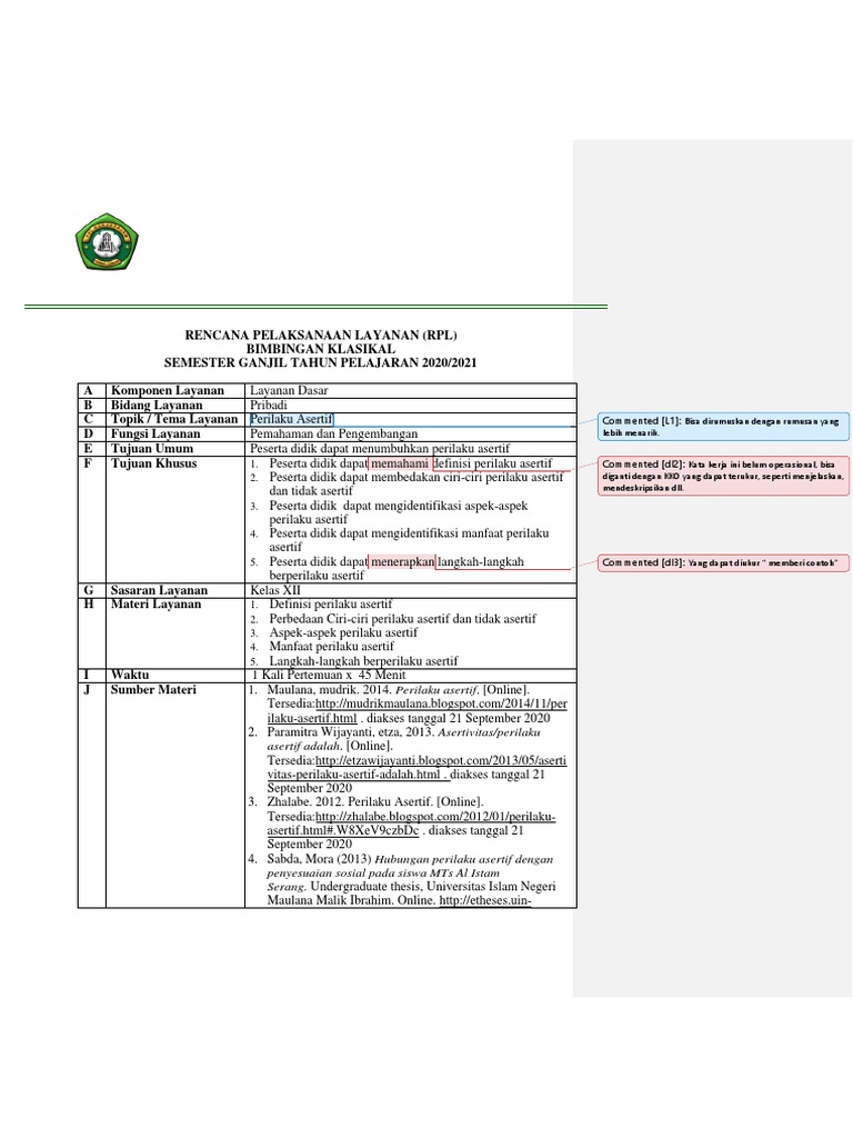 Contoh RPL Bimkel | PDF