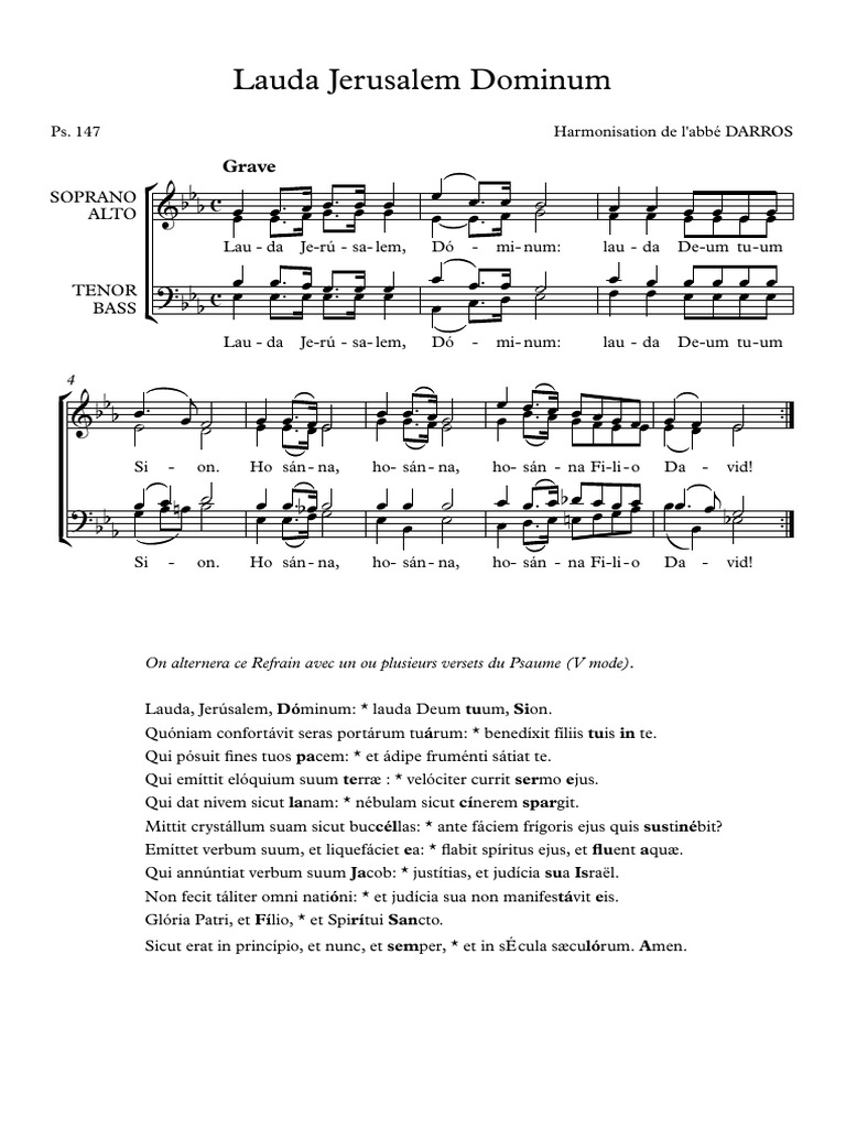 Lauda Jerusalem Dominum | PDF | Musique religieuse | Hymnes chrétiens