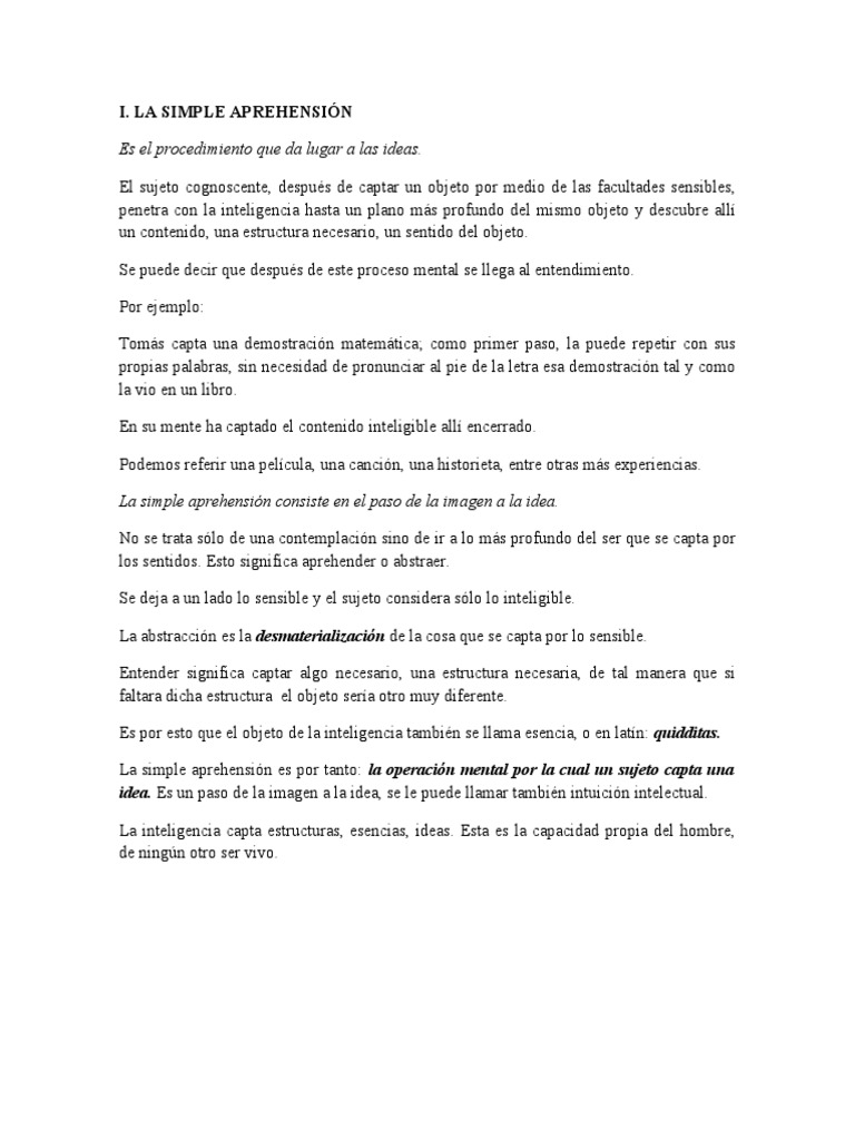 La Simple Aprehensión | PDF