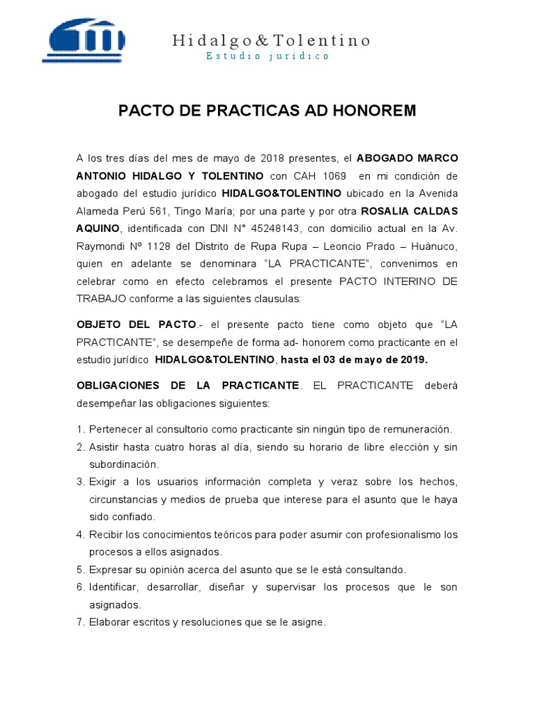 Contrato Ad Honorem | PDF