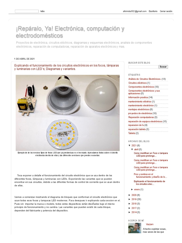 Reparacion Focos Led | PDF | Diodo emisor de luz | Rectificador