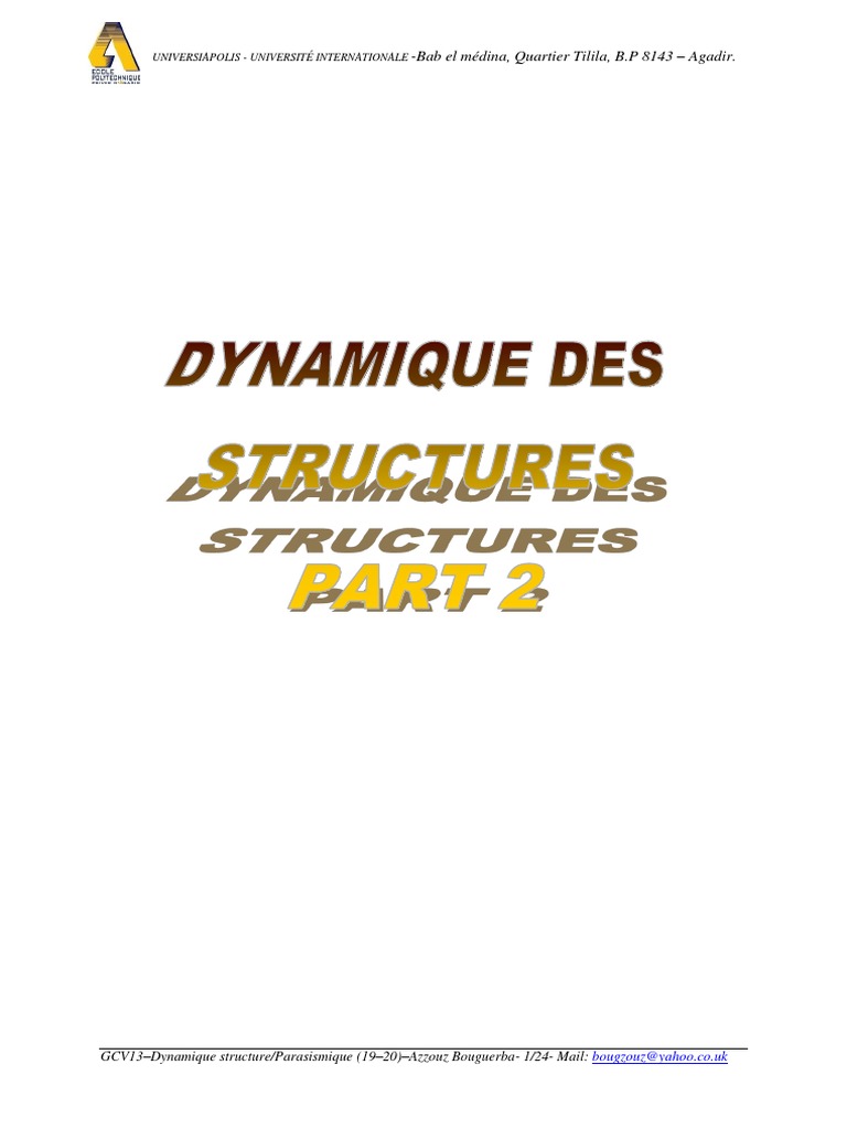 Calcul Dyn Part 2 | PDF | Obliger | Masse