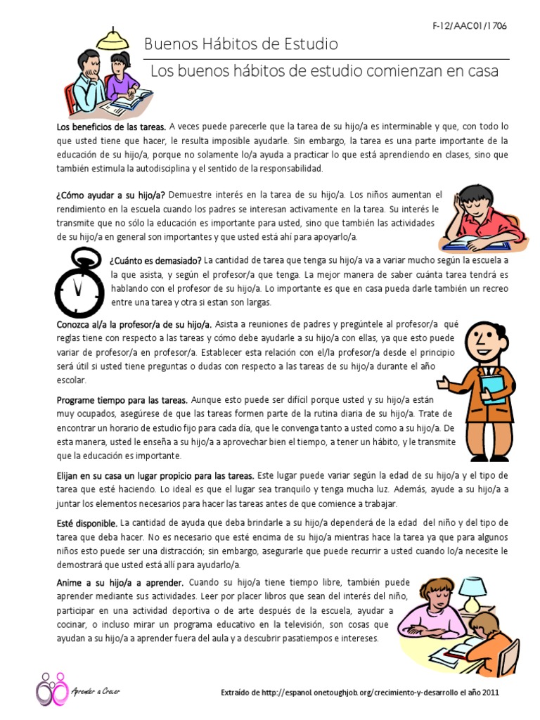 Hábitos de Estudio para Niños | PDF | Maestros | Cognición