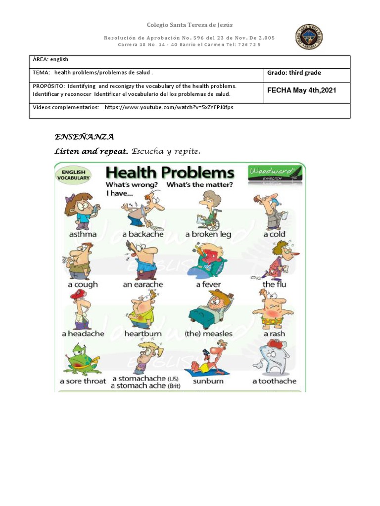 Guia 3 Grade Health Problems | PDF | Salud y bienestar | Estilo de vida