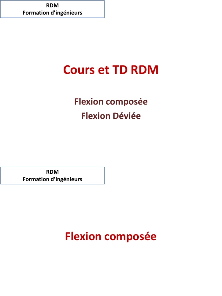 Cet TD Flexion Composée-Déviée PDF | Unduh gratis PDF | Flexion (matériau) | Résistance des ...