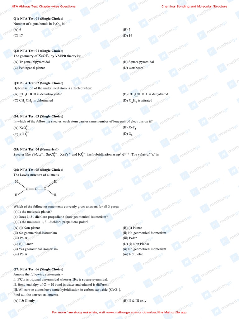 04 Chemical Bonding and Molecular Structure | Download Free PDF ...