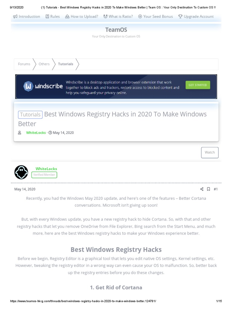 Tutorials - Best Windows Registry Hacks in 2020 To Make Windows Better ...