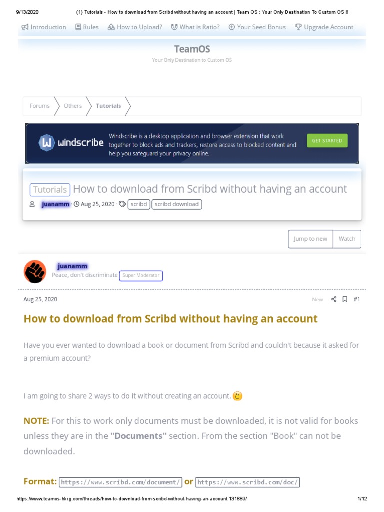 Tutorials - How To Download From Scribd Without Having An Account ...