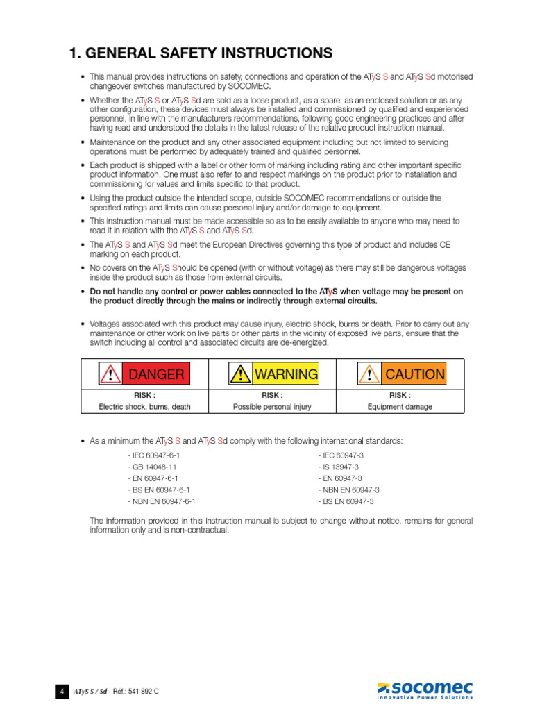 ATS-ELECTRICAL - Socomec ATyS S | PDF | Mains Electricity | Switch
