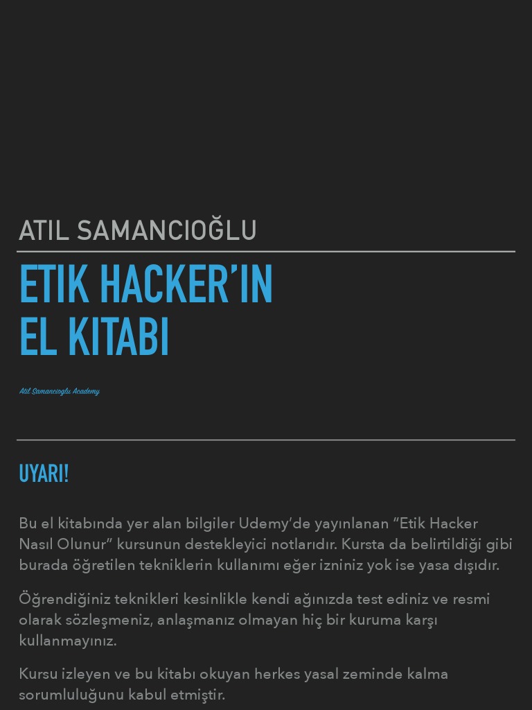 Etik Hacker'in El Kitabı | PDF