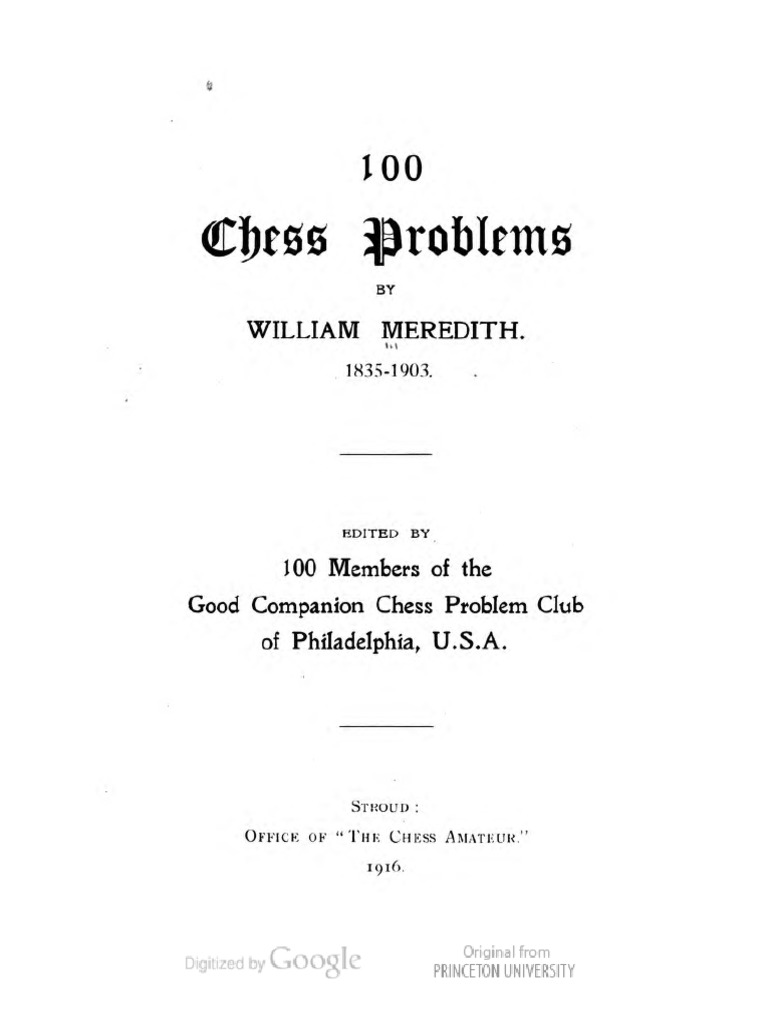 100 Chess Problems - Meredith - 1916 | PDF