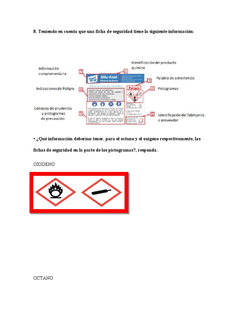 Información relevante sobre pictogramas de seguridad para el oxígeno y ...