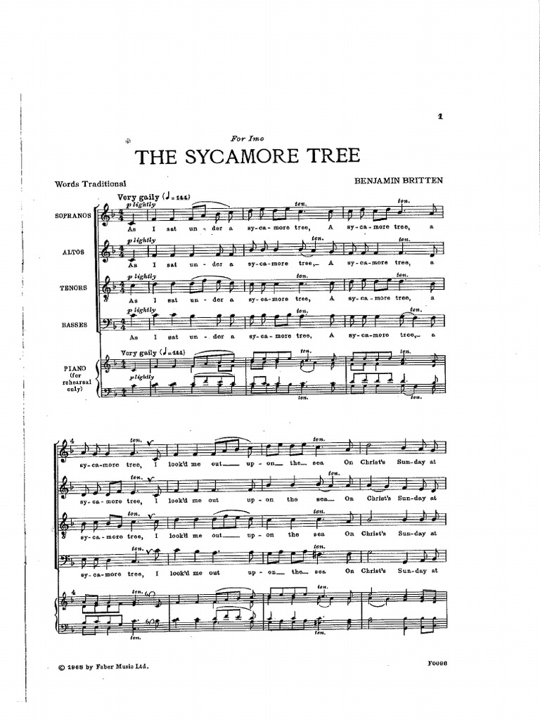B. Britten - The Sycamore Tree | PDF