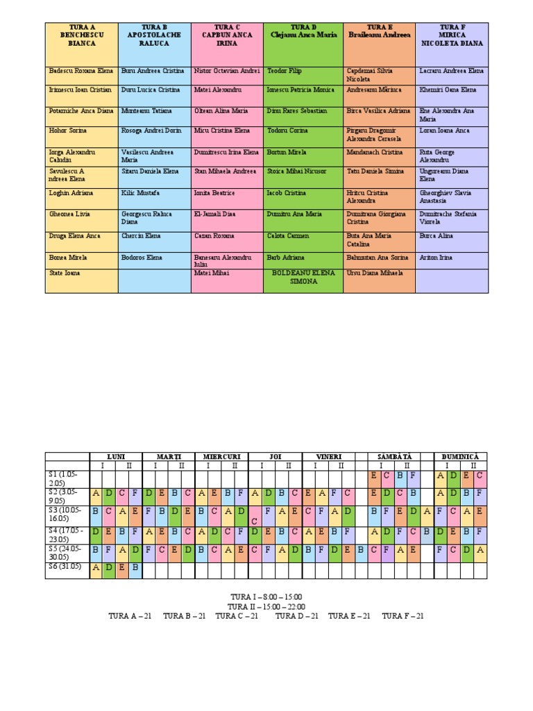 Orar Luna Mai Final | PDF