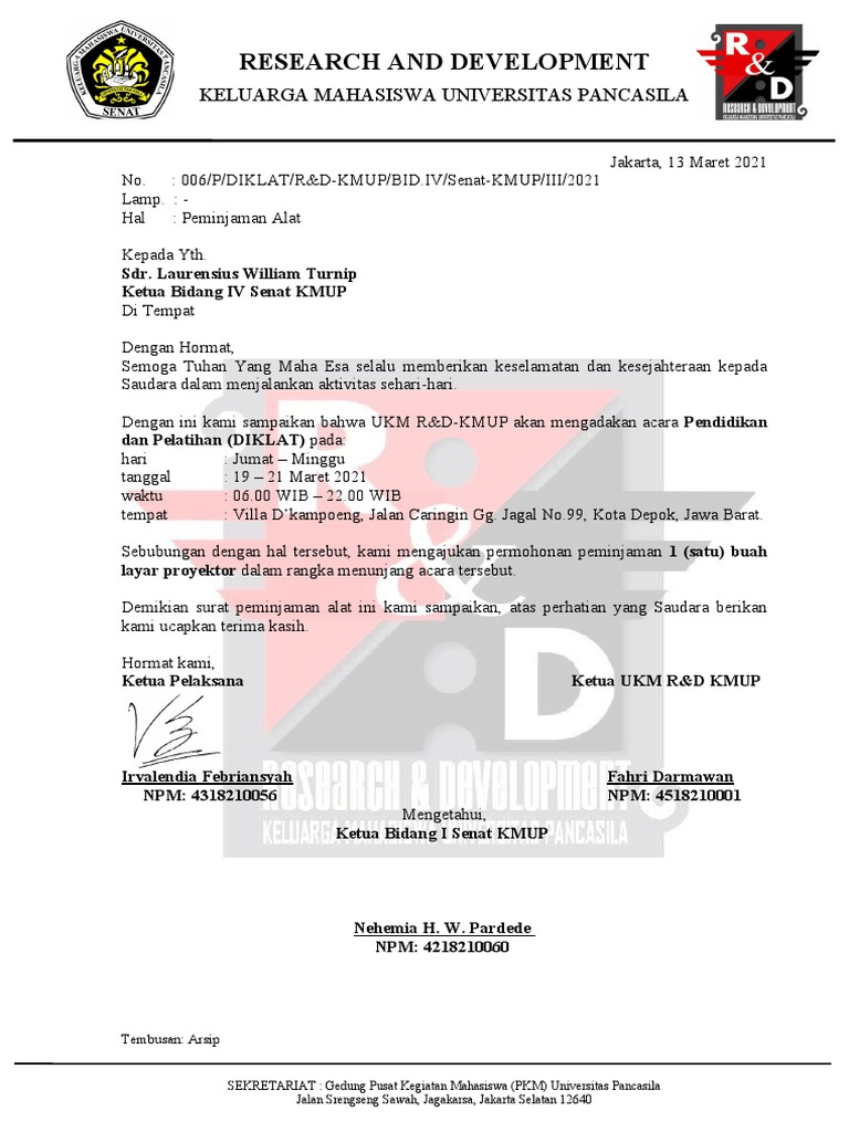 006 Peminjaman Alat RND | PDF