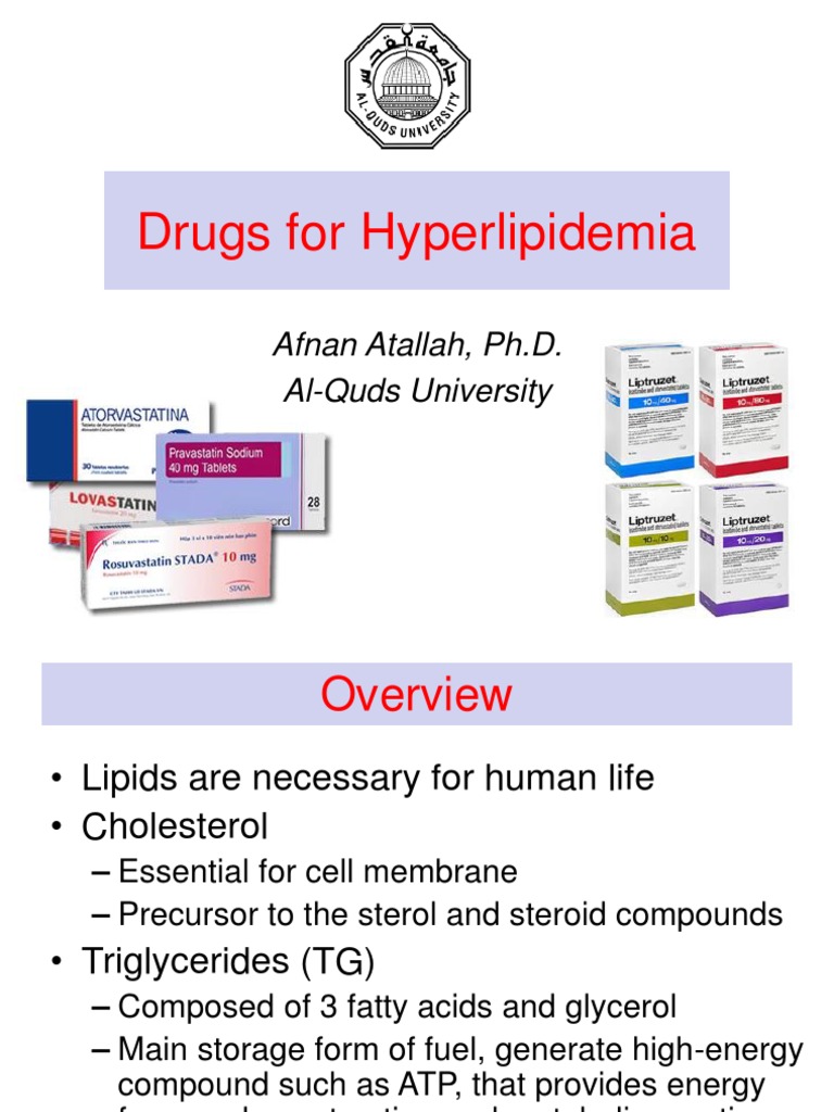 Drugs For Hyperlipidemia | PDF | Cholesterol | Lipoprotein