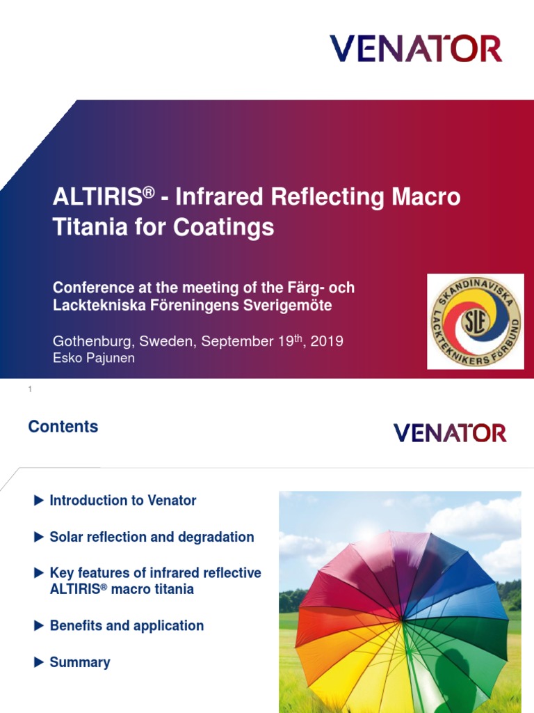 Altiris - Infrared Reflecting Macro Titania For Coatings | PDF | Titanium Dioxide | Infrared