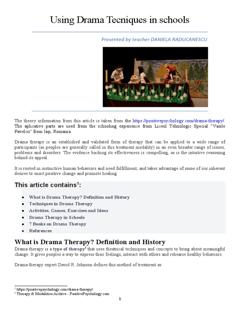 Bringing Drama to the Classroom: How Role Playing and Interactive ...