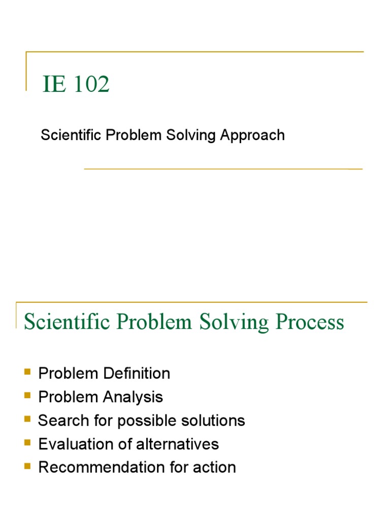 Scientific Problem Solving | PDF | Pea | Evaluation