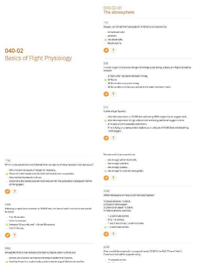 ATPL Human Performance and Limitations - 1 HP&L Basics FL. Phys | PDF