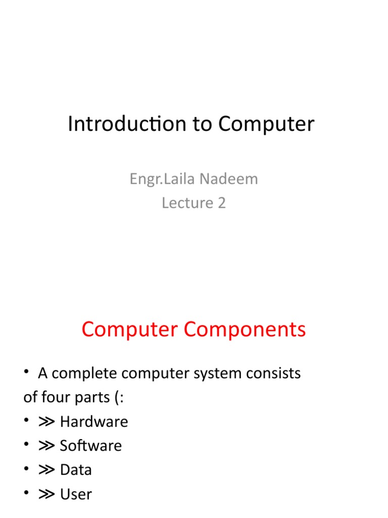 Introduction To Computer: Engr - Laila Nadeem | Download Free PDF ...
