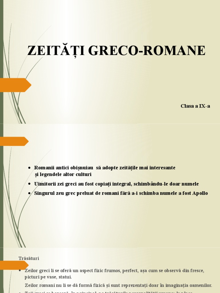 Zeitati Greco-Romane | PDF