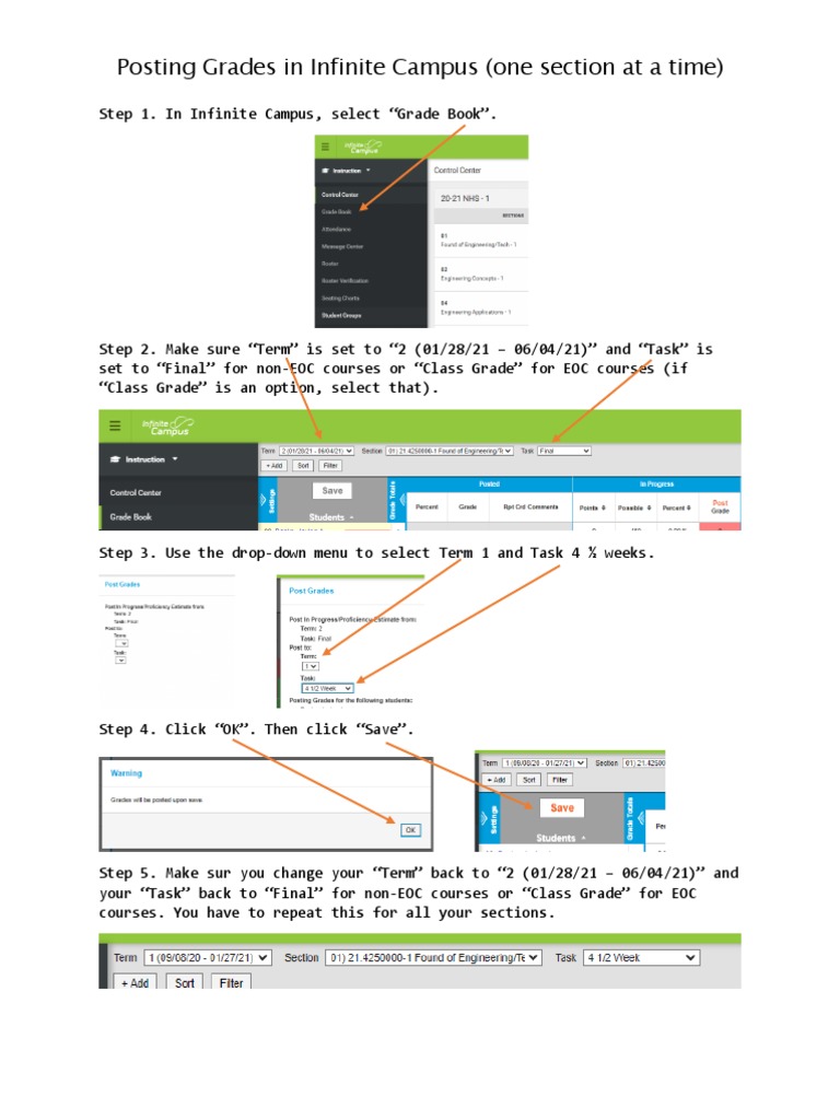 Posting Grades In Infinite Campus Pdf