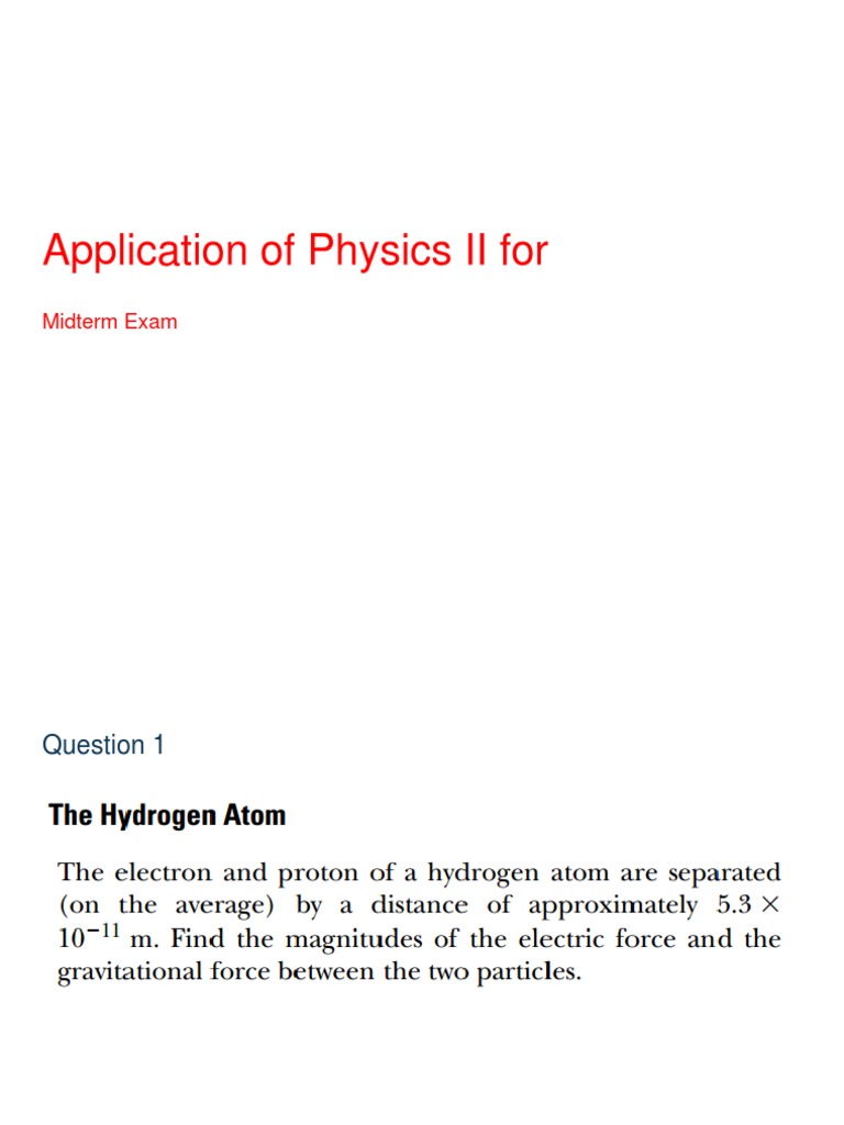 Application of Physics II For: Midterm Exam | PDF | Sphere | Geometry