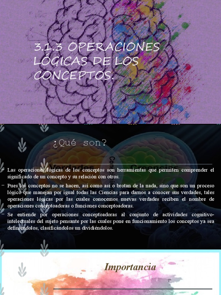 Operaciones Lógicas de los Conceptos | PDF | Esencia | Concepto