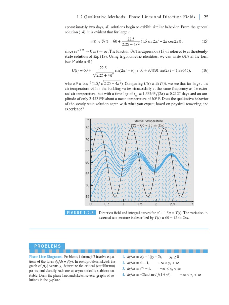 Phase Lines & Direction Fields Guide | PDF | Equations | Chemical ...