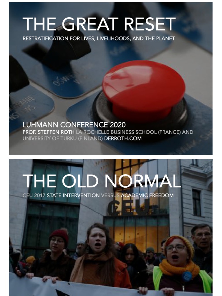 Steffen Roth – the Great Reset. Restratification for Lives, Livelihoods ...