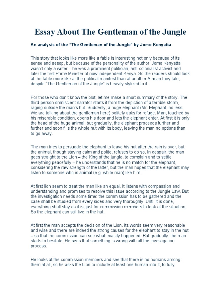 Essay About The Gentleman of The Jungle | PDF | Elephant