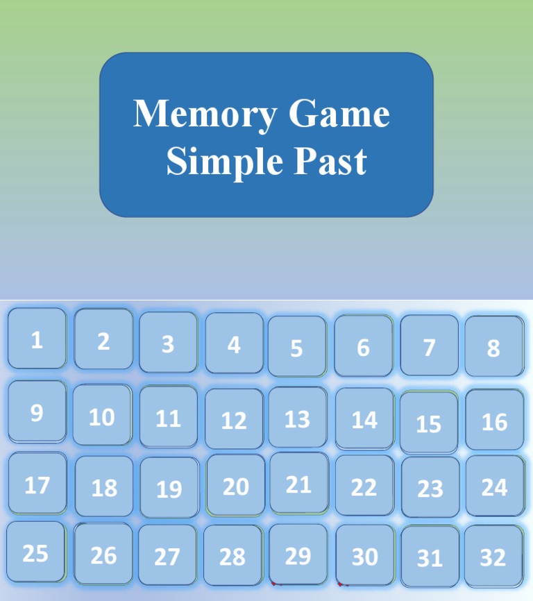 Memory Game Simple Past Games | PDF